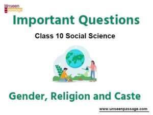 Gender Religion and caste Class 10 Social Science Important Questions